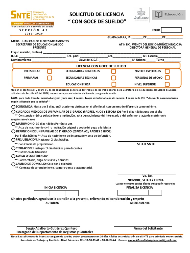 Licencia Con Goce de Sueldo Actualizada | PDF