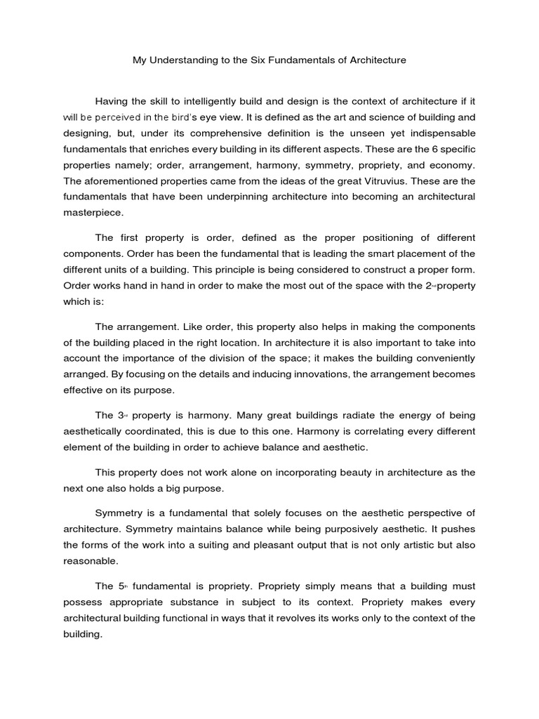 The Six Fundamentals of Architecture | PDF | Cognition | Cognitive Science