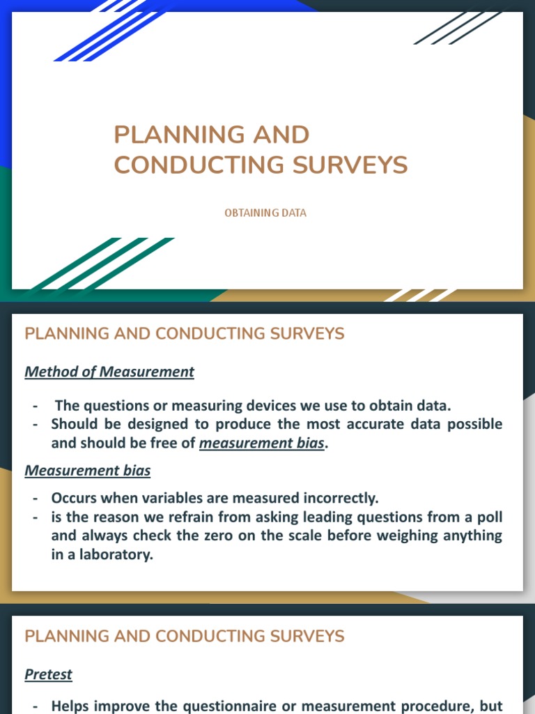 Survey Planning and Execution Guide | PDF | Sampling (Statistics ...