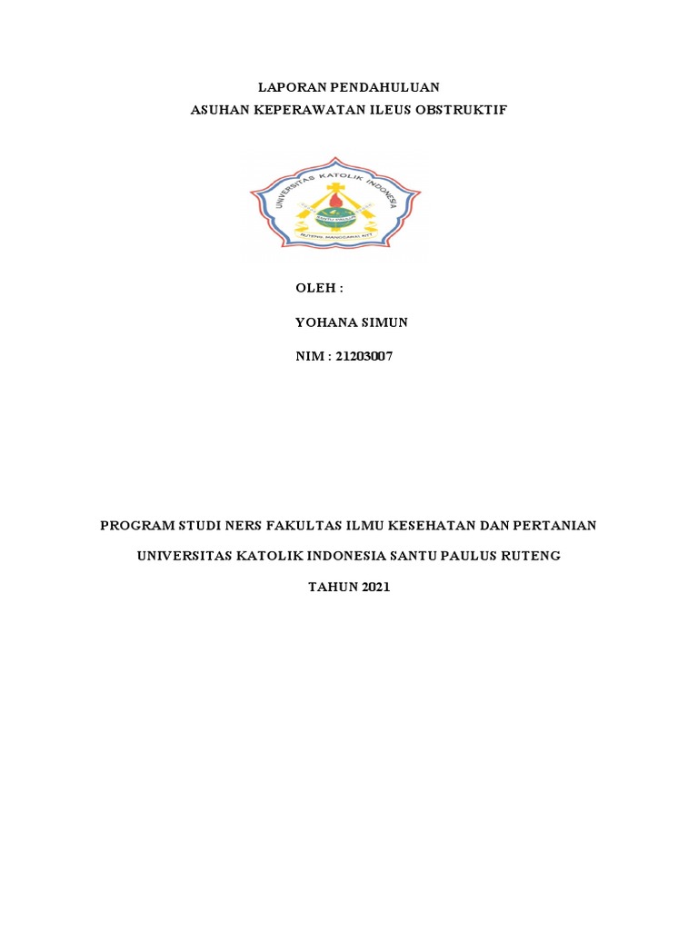 Laporan Pendahuluan Ileus Obstruktif Ners | PDF