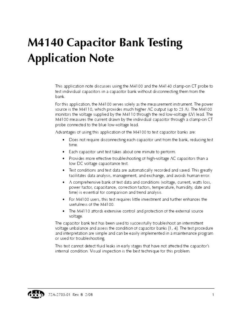 M4140 Application Note | PDF | Capacitor | Series And Parallel Circuits