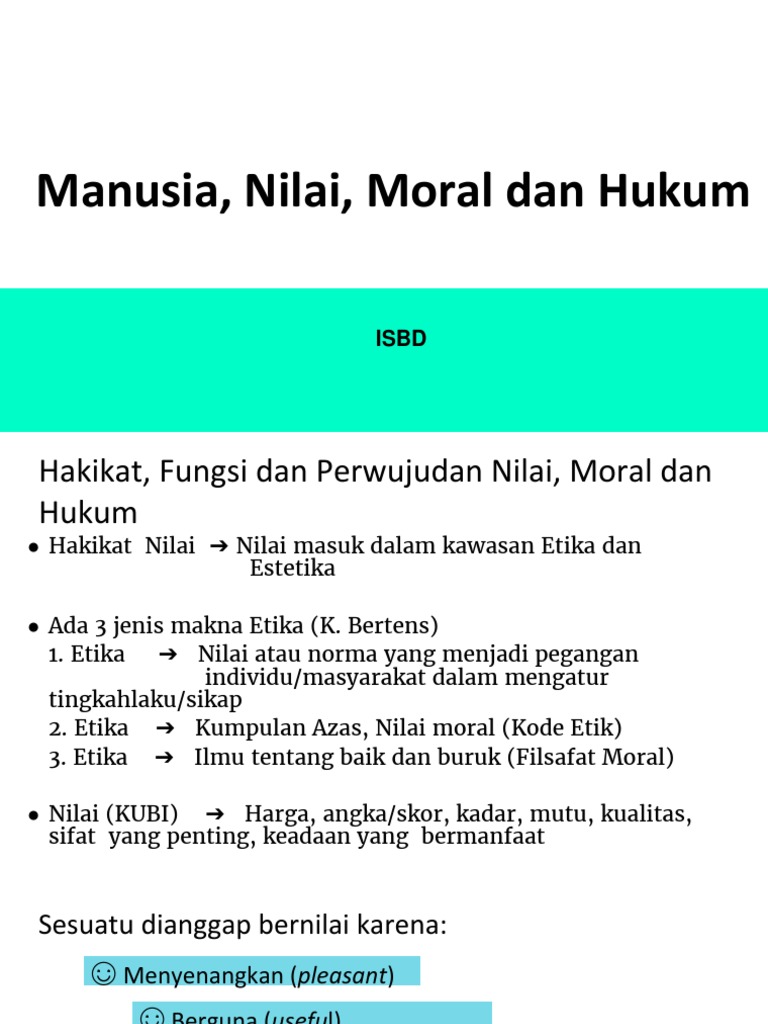 Nilai, Moral, dan Hukum dalam Masyarakat | PDF