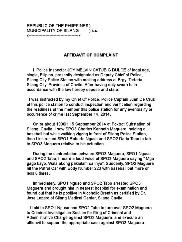 Affidavit of Complaint | PDF | Affidavit | Criminal Justice