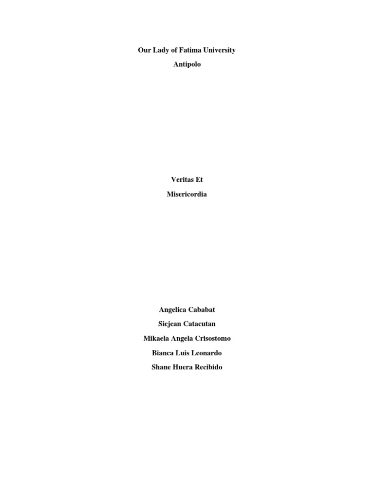 Our Lady of Fatima University Antipolo | PDF | Human Nature | Communication