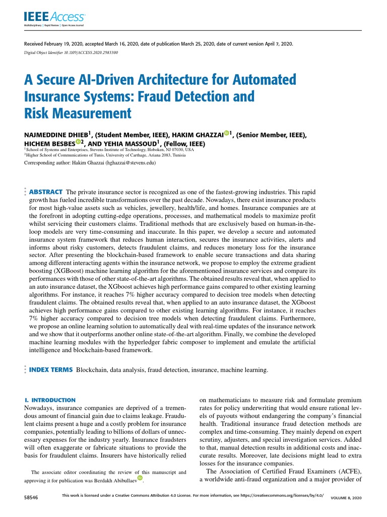 A Secure AI-Driven Architecture For Automated Insurance Systems Fraud ...