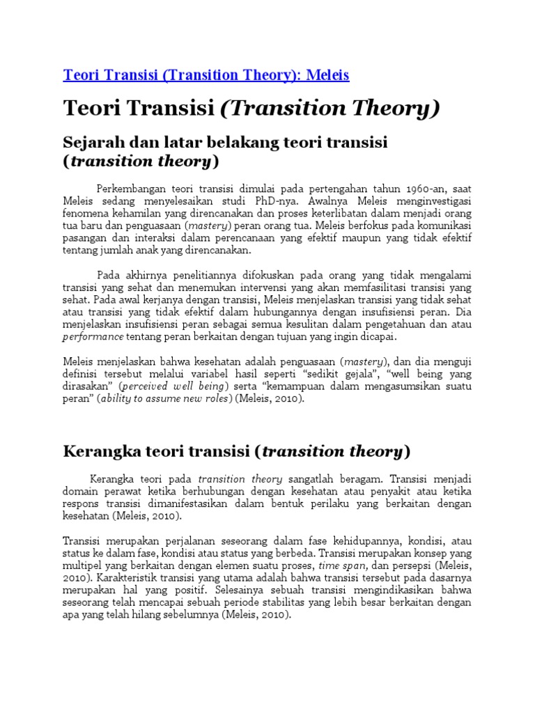 Teori Transisi | PDF