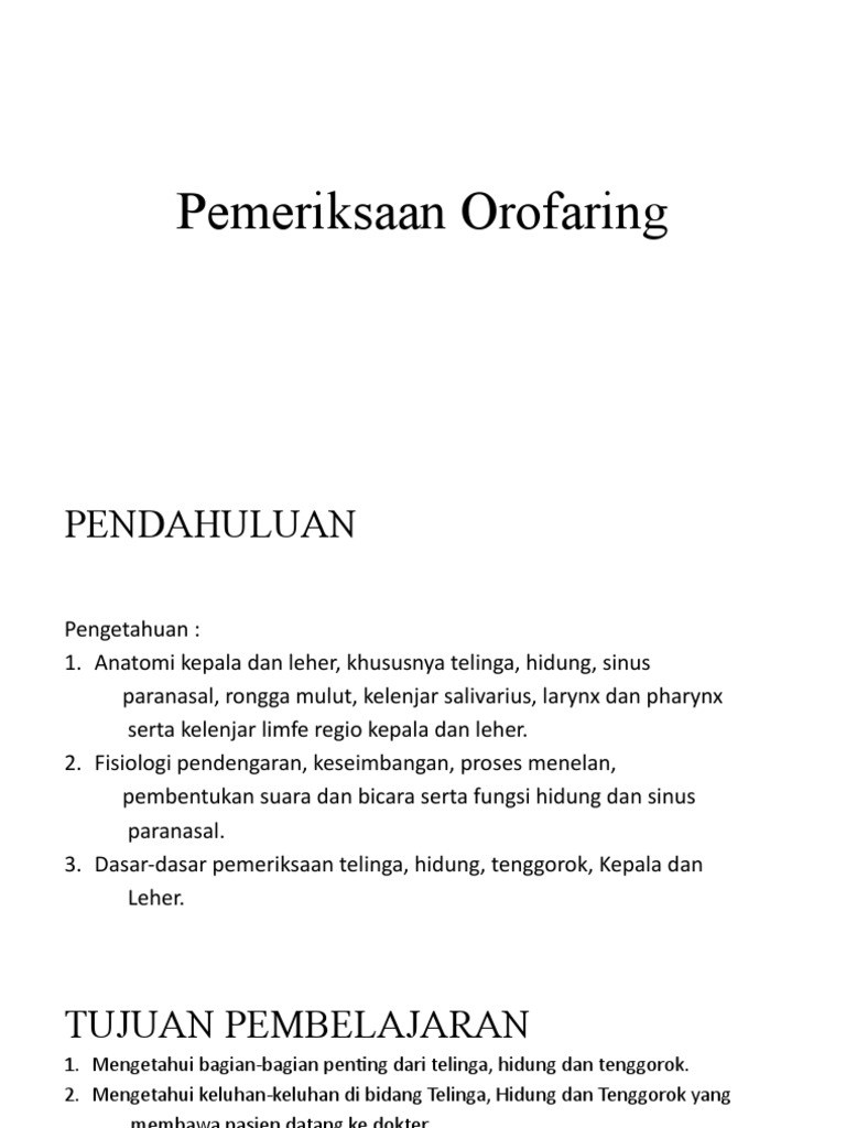 Pemeriksaan Orofaring Final | PDF