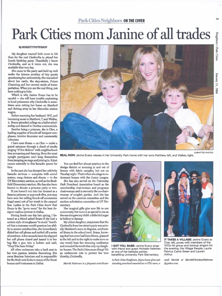 01-21-06 Janine Evans Is Cinderella | PDF | Leisure