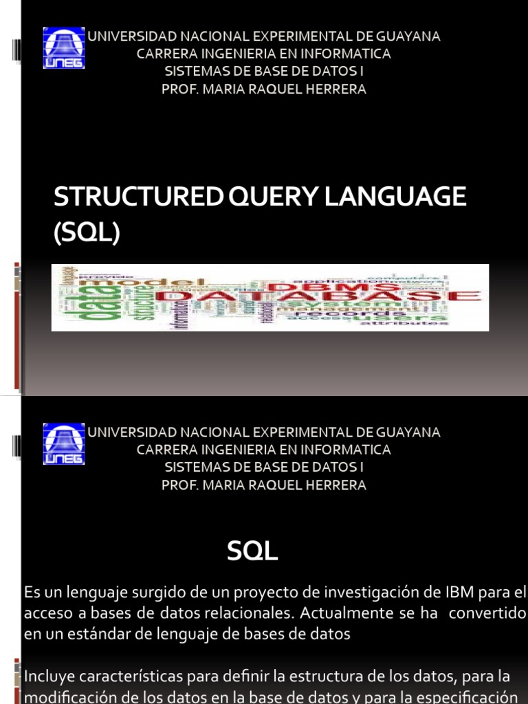 Structured Query Language (SQL) | PDF | SQL | Bases de datos