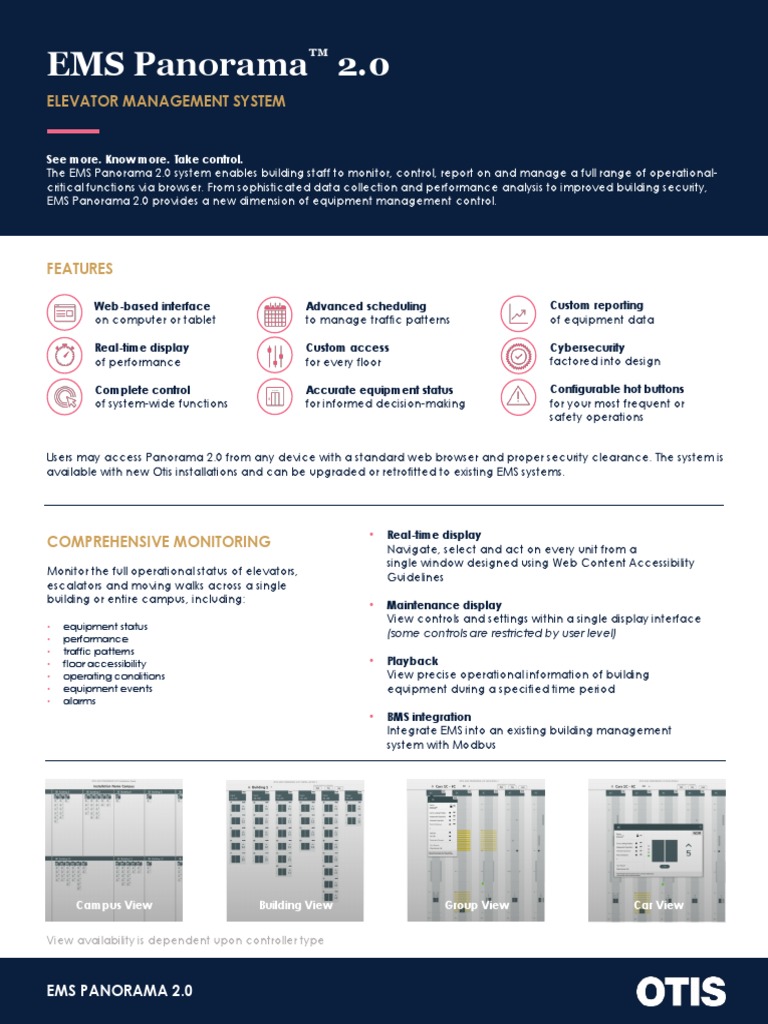 EMS Panorama 2.0 OTIS Monitor | PDF | World Wide Web | Internet & Web