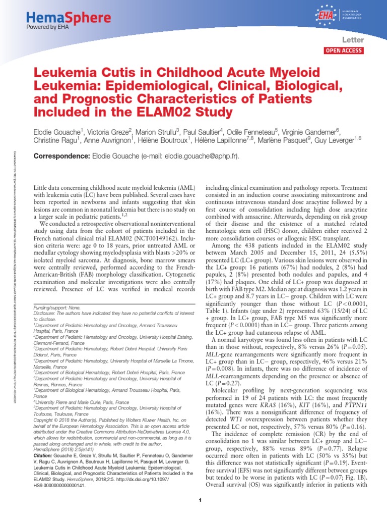 Leukemia Cutis in Childhood Acute Myeloid.6 | PDF | Leukemia ...