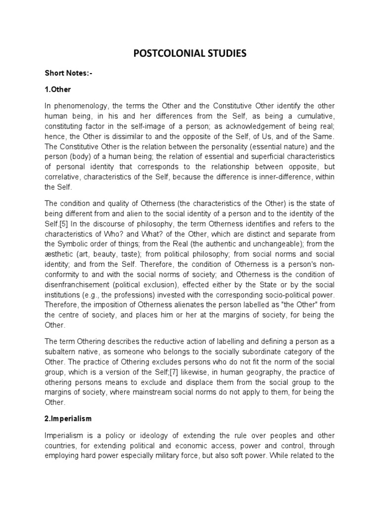 POSTCOLONIAL Studies | PDF | Mimicry | Third World