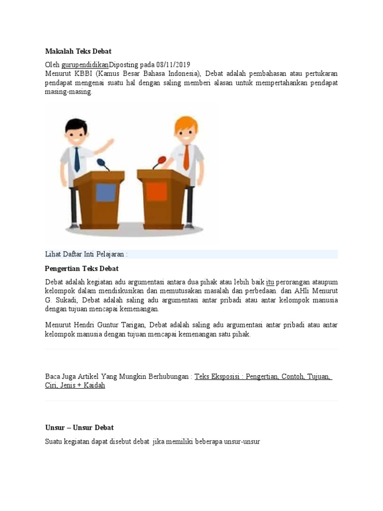 Struktur dan Unsur Teks Debat | PDF