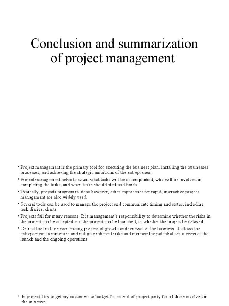 Conclusion Project Management | PDF