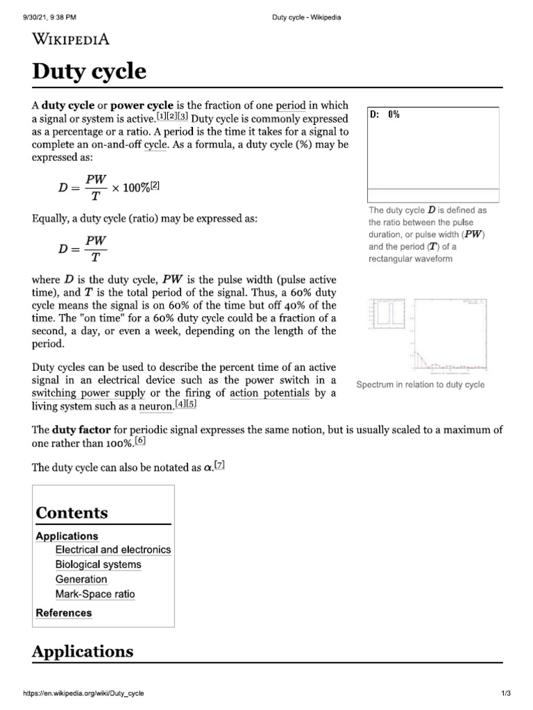 Duty Cycle | PDF