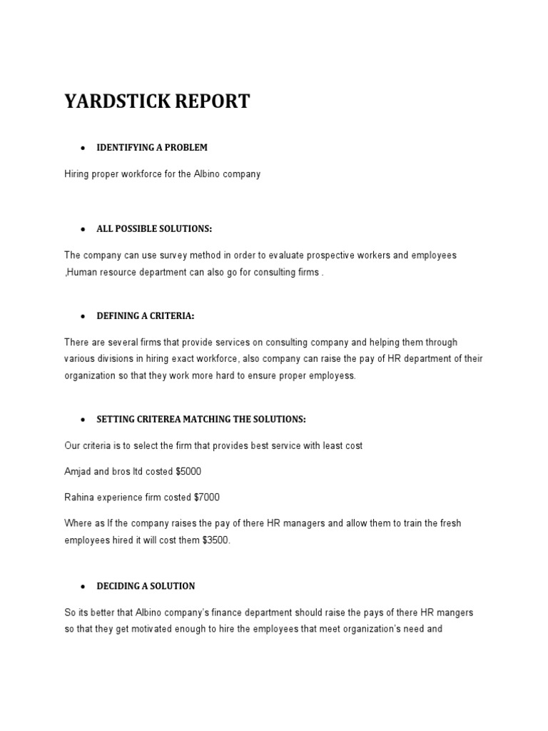 (P) YARDSTICK REPORT | PDF