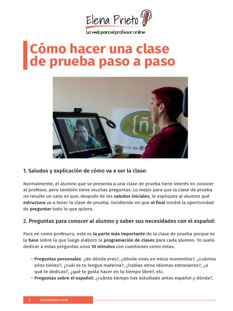 Cómo Hacer Una Clase de Prueba | PDF | Lengua española | Cognición
