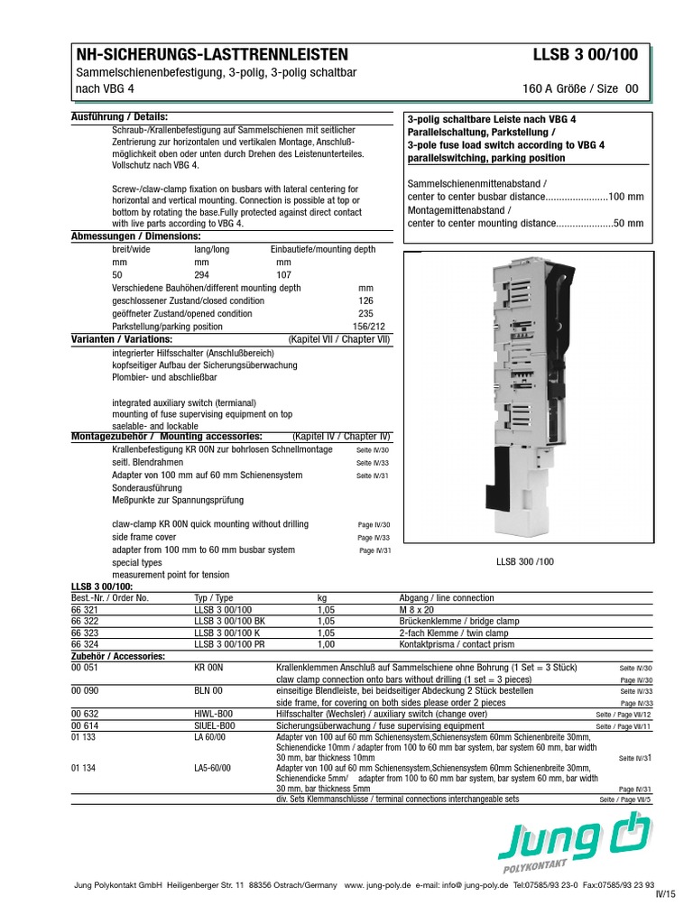 Jung - HRC-Fuse-Load-Switches Vertical Design | PDF