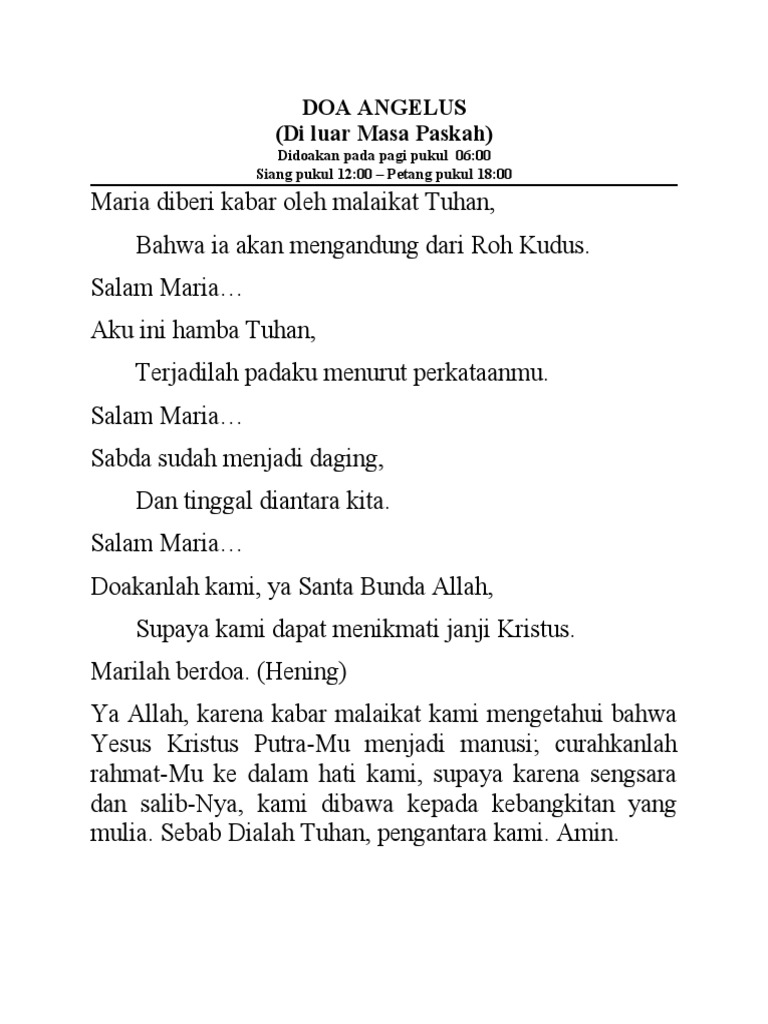 Doa Angelus | PDF