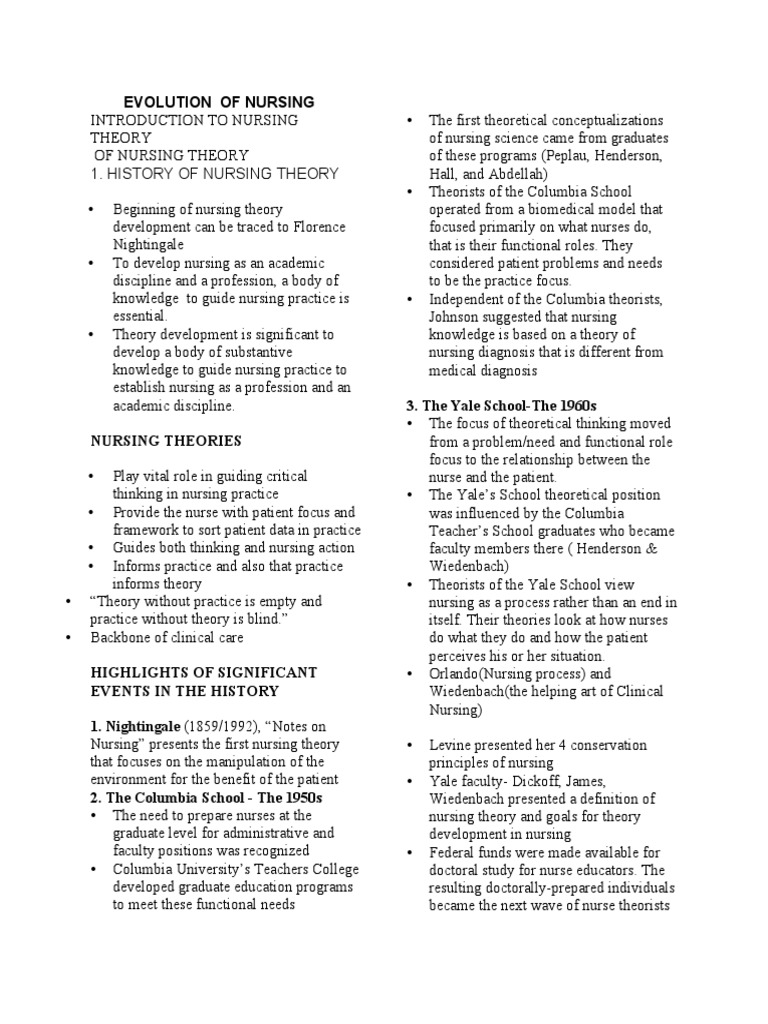 Evolution of Nursing | PDF | Theory | Science