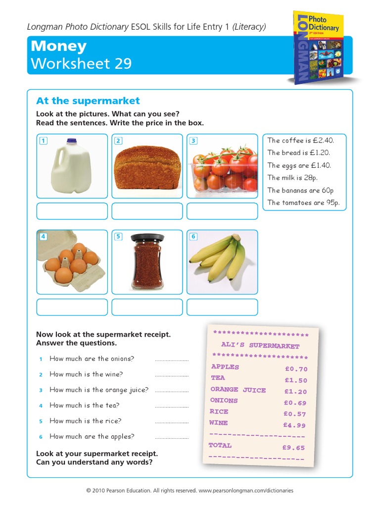 Longman Photo Dictionary 3e Worksheets 29 To 32 | PDF | Banks | Payments