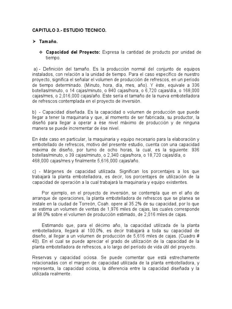 Estudio Tecnico-Capacidad Instalada y Capacidad Utilizada | PDF | Economias