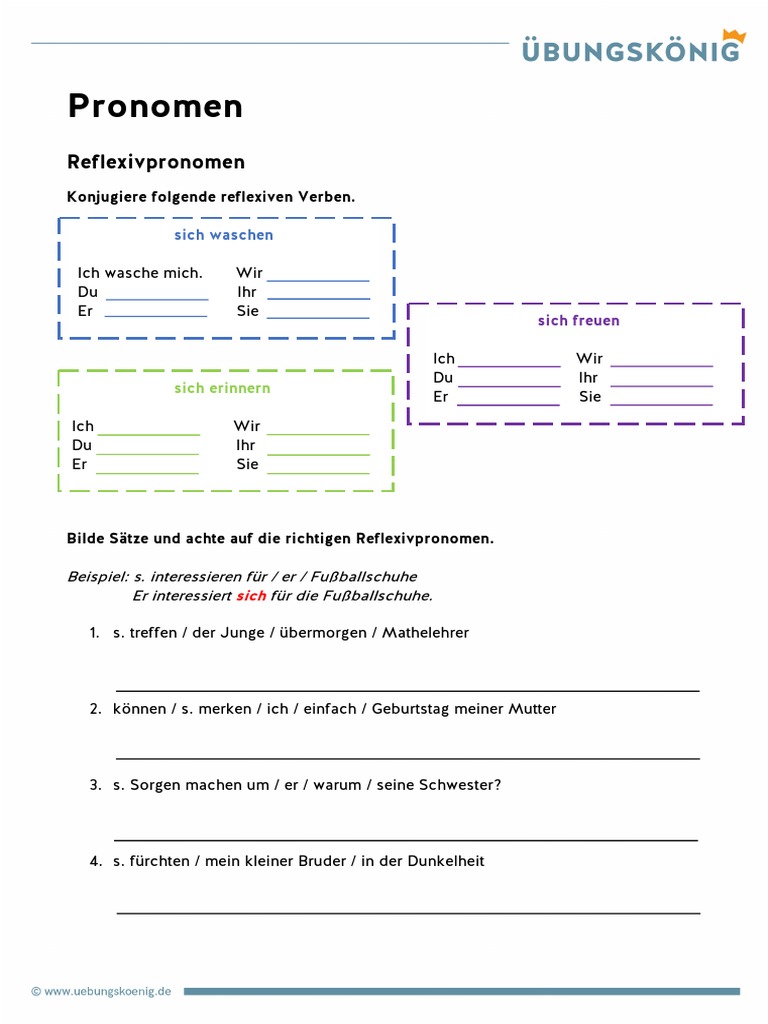 3 Uebungskoenig Reflexivpronomen | PDF