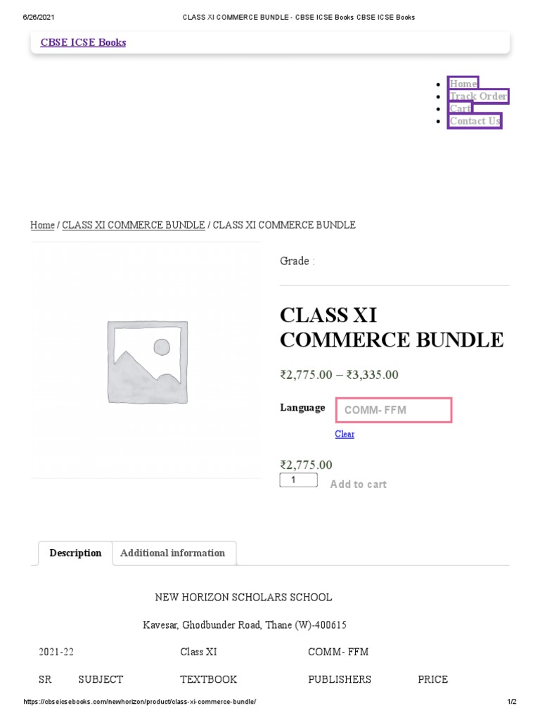 Class Xi Commerce Bundle: Cbse Icse Books | Download Free PDF ...