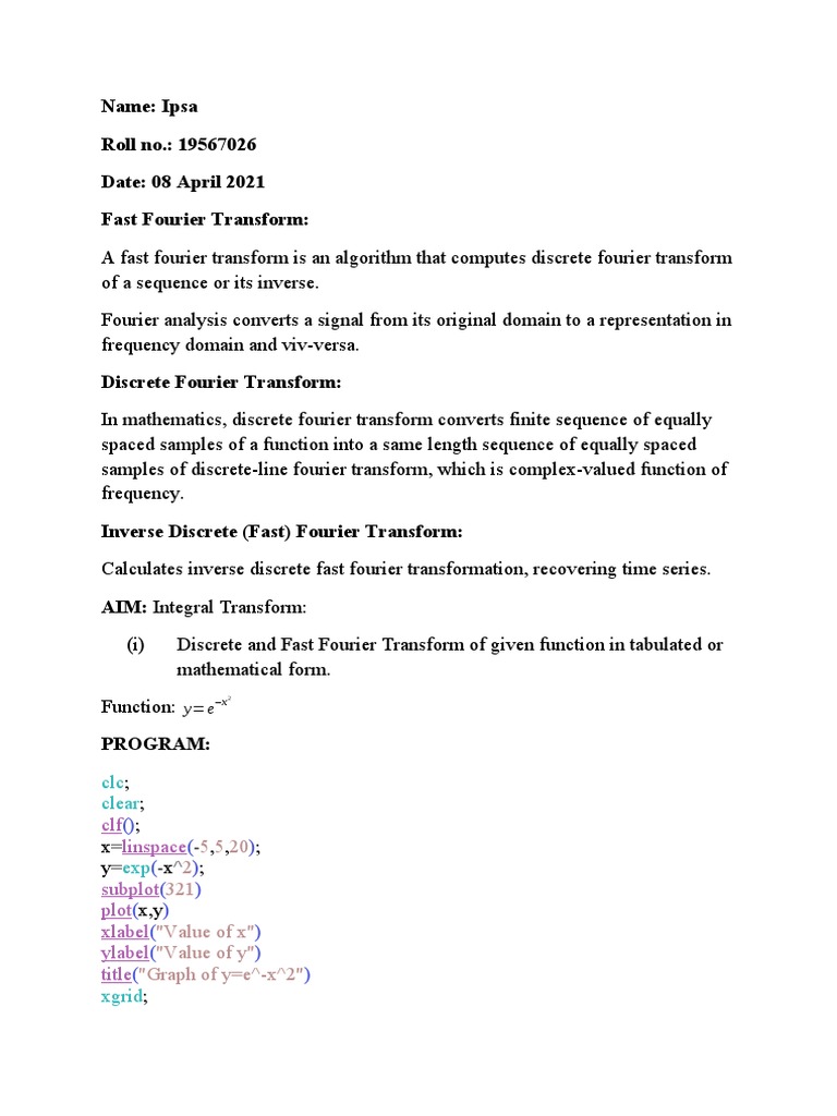 Fast Fourier Transform | PDF | Fourier Transform | Fast Fourier Transform