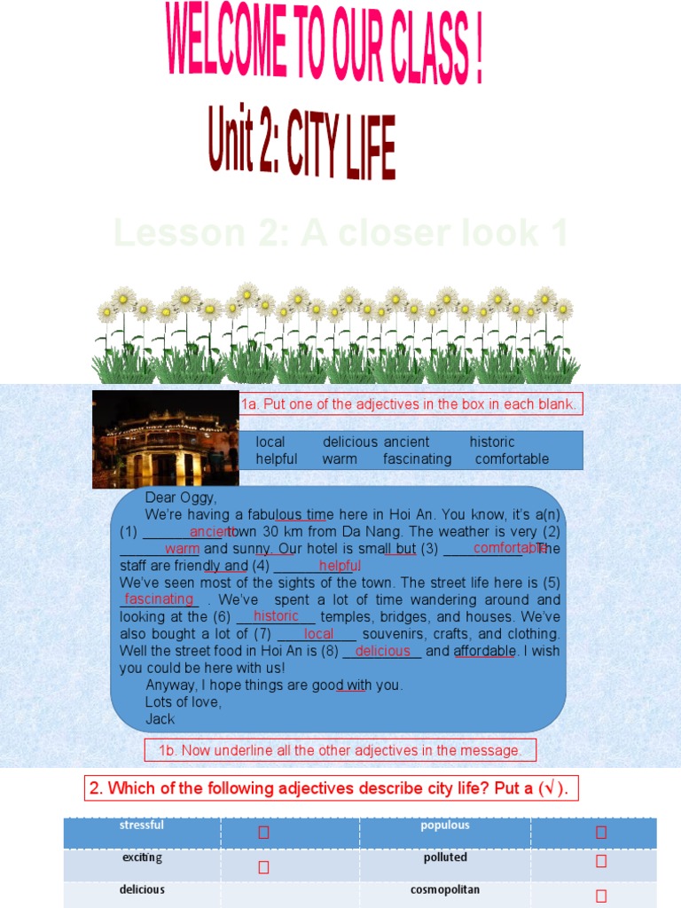 Unit 2 City Life Lesson 2 A Closer Look 1 | PDF | Syntax | Linguistic Morphology