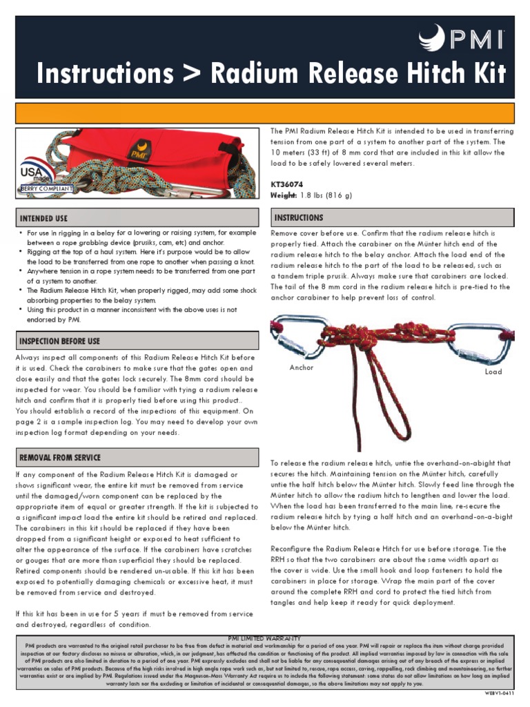 Radium Release Hitch Kit | PDF