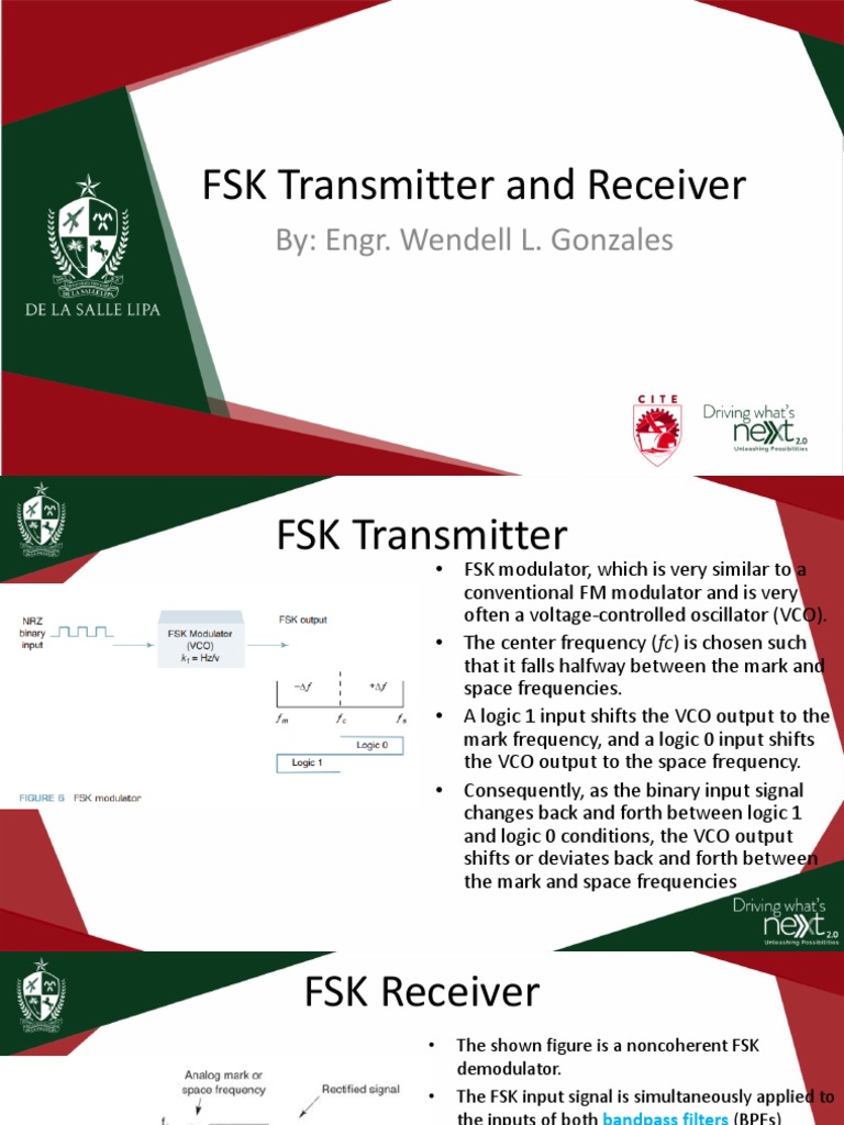 FSK Transmitter and Receiver | PDF | Detector (Radio) | Modulation