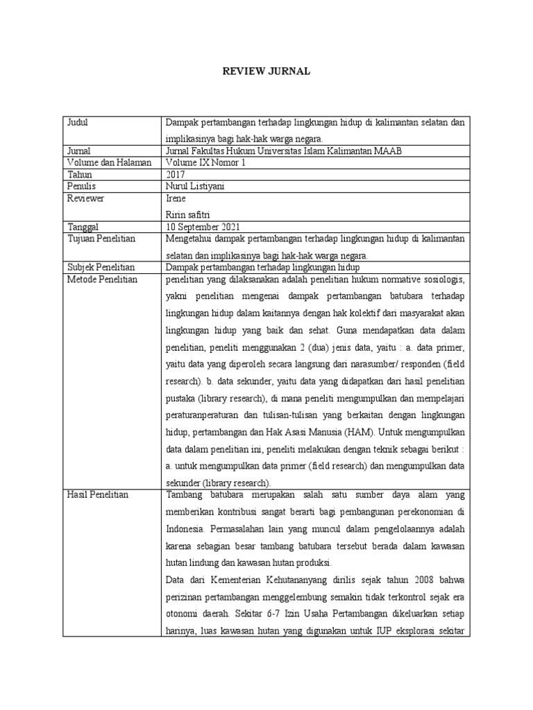 REVIEW JURNAL Irene | PDF | Sains & Matematika