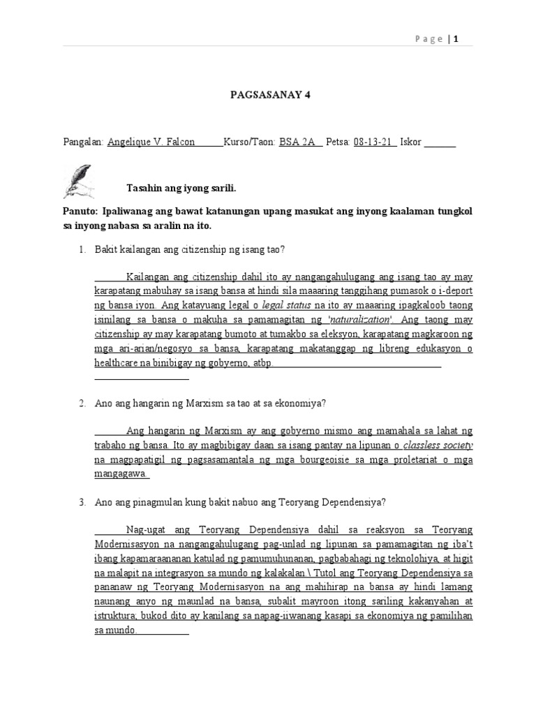 FILDIS Pagsasanay4-5 | PDF