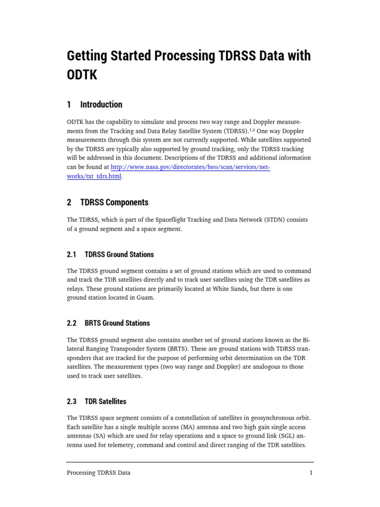 Getting Started With Tdrss I No DTK | PDF | Communications Satellite | Information And ...
