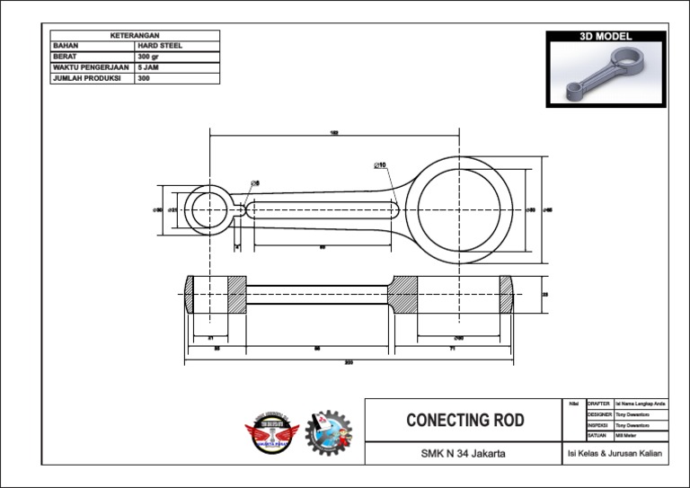 Tugas Gambar Conecting Rod | PDF