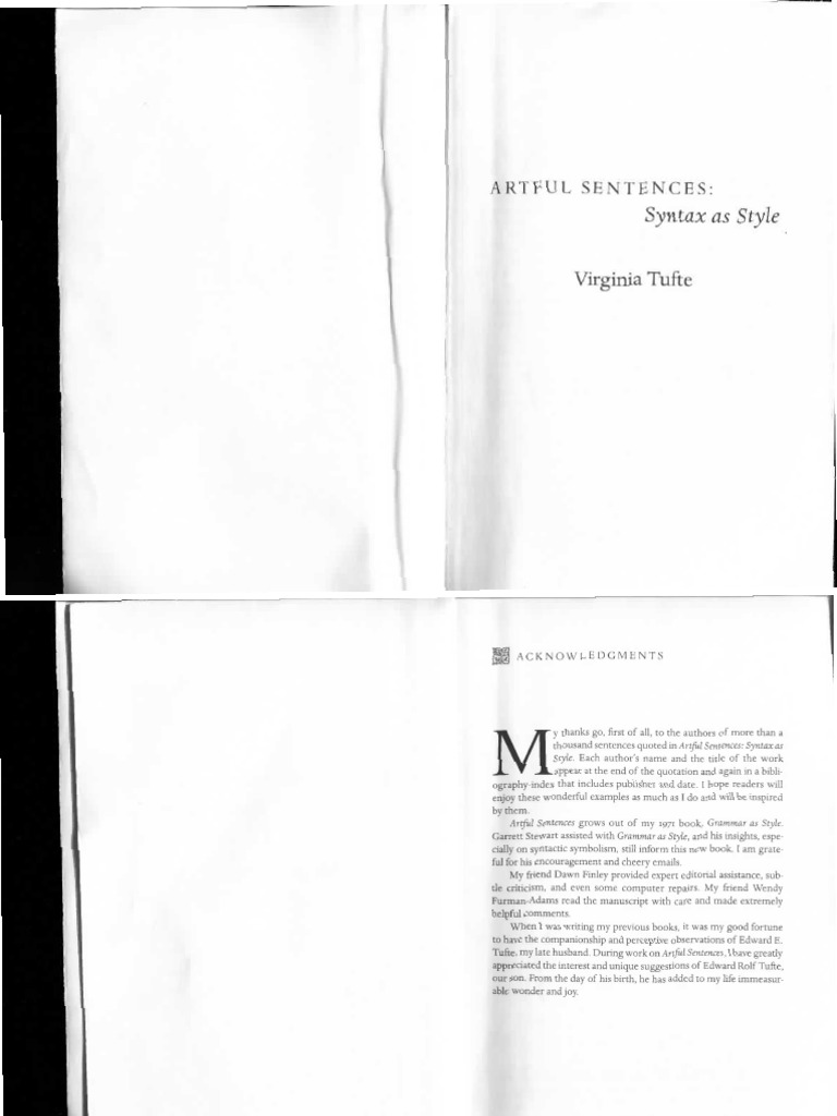 Virginia Tufte - Artful Sentences - Syntax As Style-Graphics PR (2006 ...