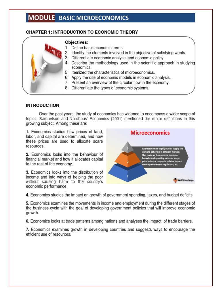 Chapter 1 - Introduction To Economic Theory | PDF | Microeconomics ...