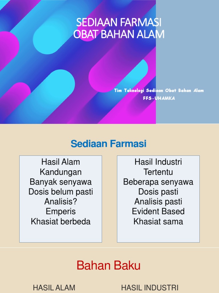 Sediaan Farm Obat Bahan Alam 2021 TT | PDF