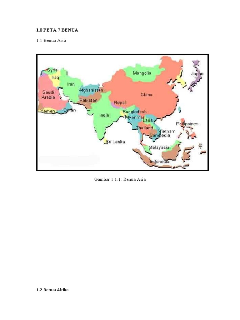 Latihan 2 Peta 7 Benua | PDF
