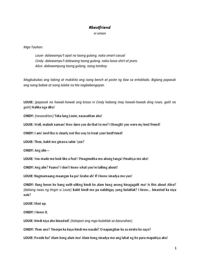 Bestfriend Script | PDF