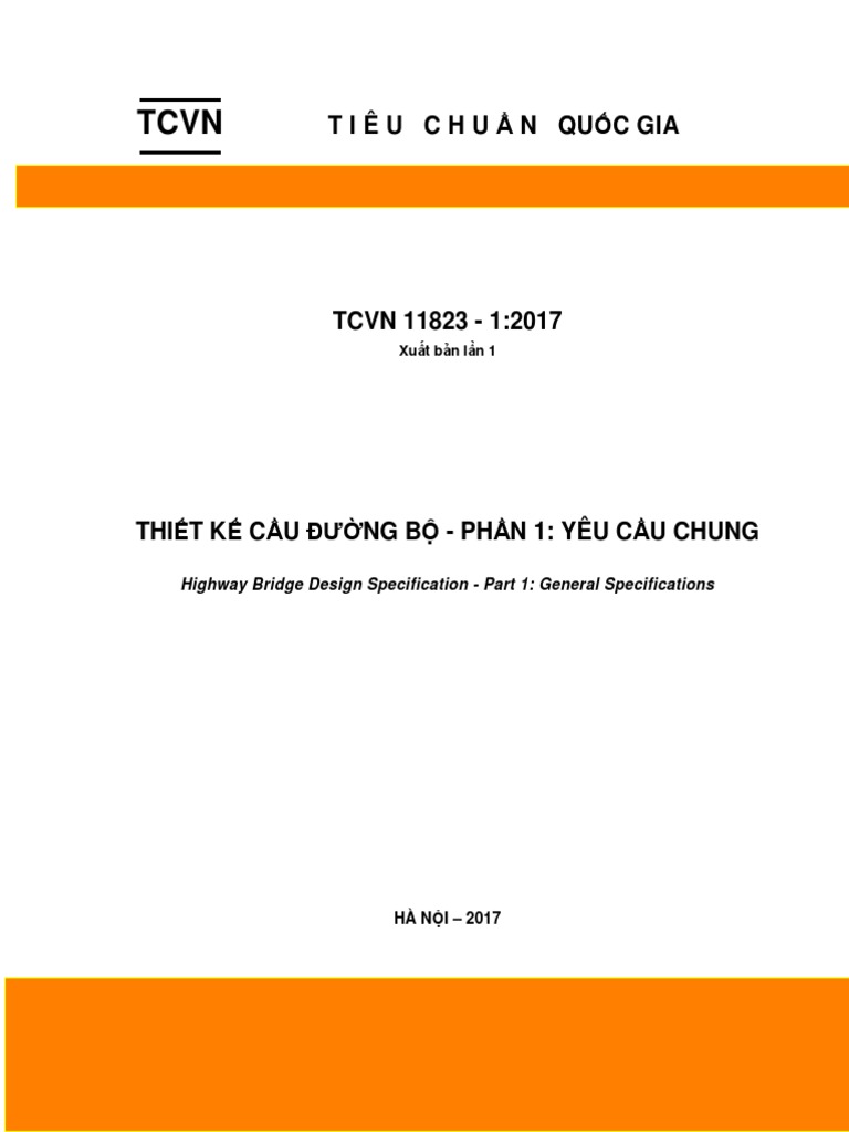 TCVN 11823 - 2017 - Thiet Ke Cau Duong Bo | PDF