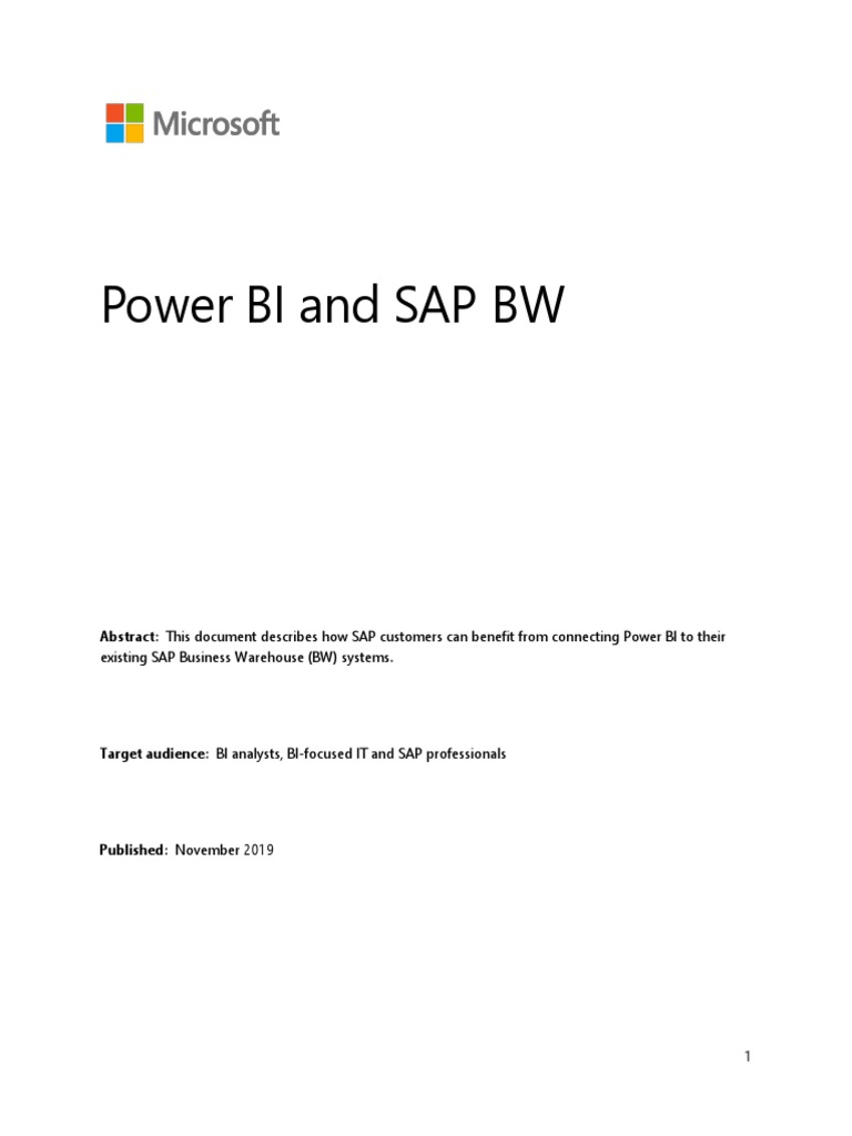 Power BI and SAP BW | PDF | Cloud Computing | Microsoft Windows