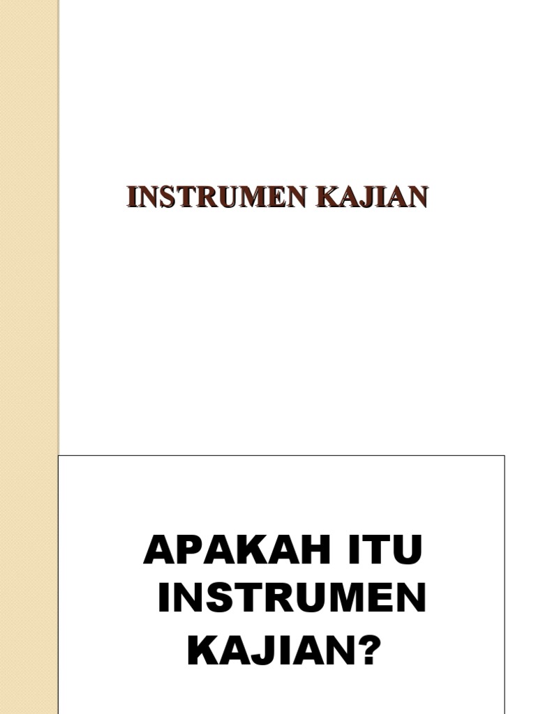 Instrumen Kajian | PDF