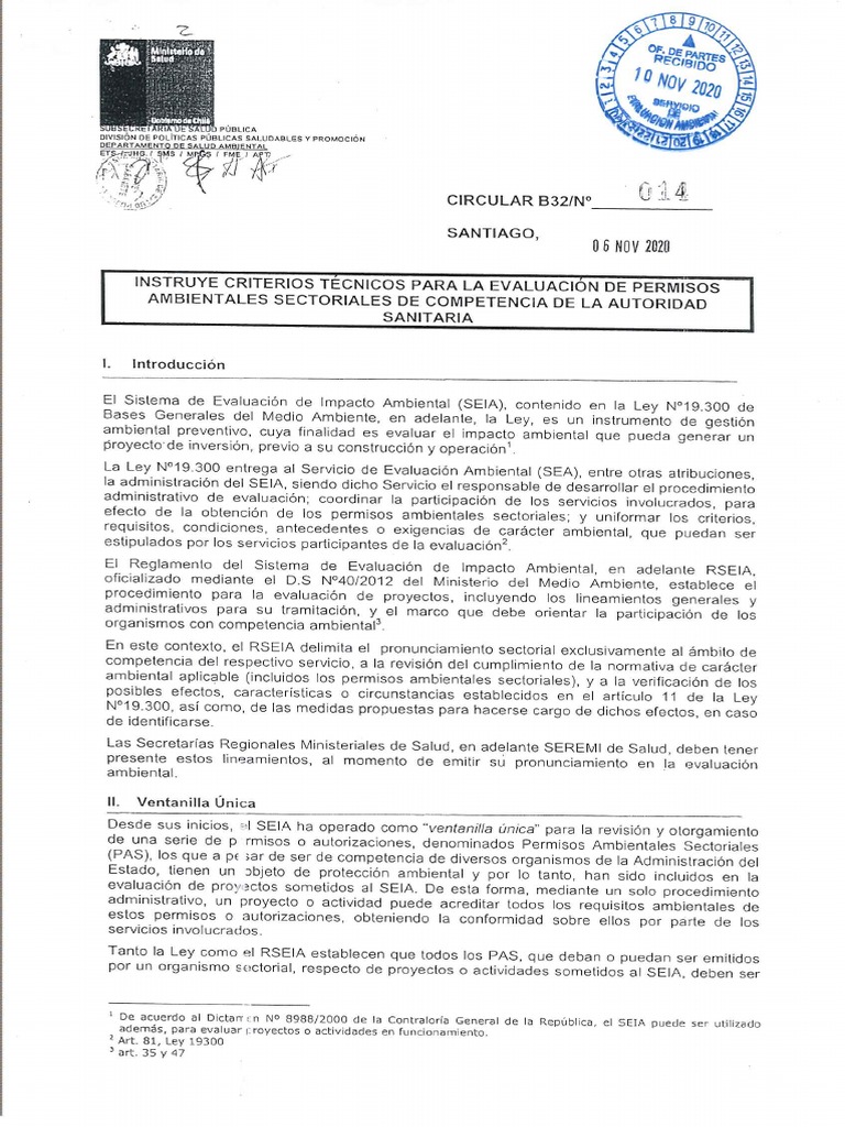 Minsal Circular B32 - 14 | PDF