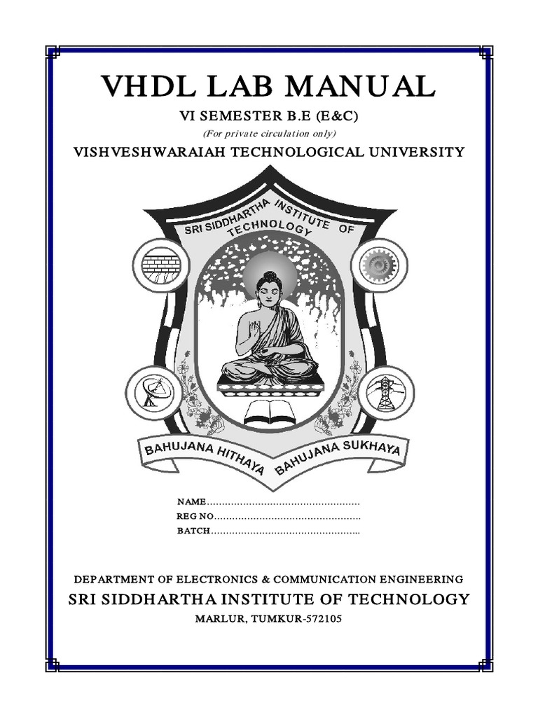 Vhdl Lab Manual Vi Semester Be Eandc Vishveshwaraiah Technological University Download Free 