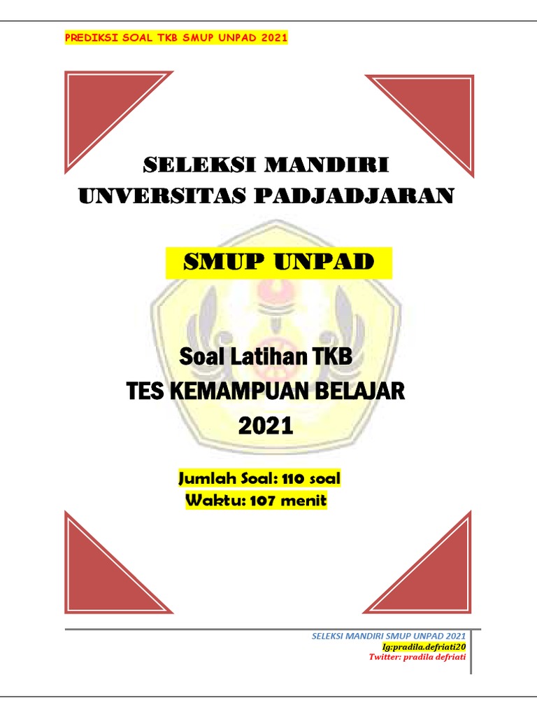 6868 - Prediski Soal TKB Smup Unpad 2021 Dan Kunci | PDF