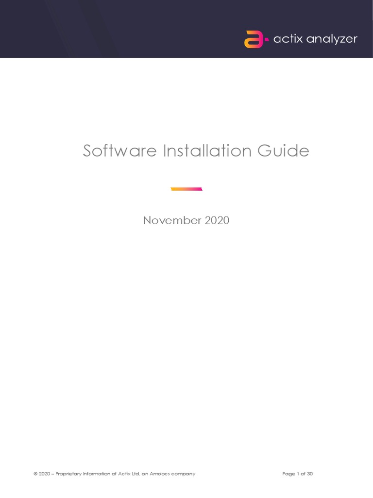 Actix Software Installation Guide | PDF | Installation (Computer ...