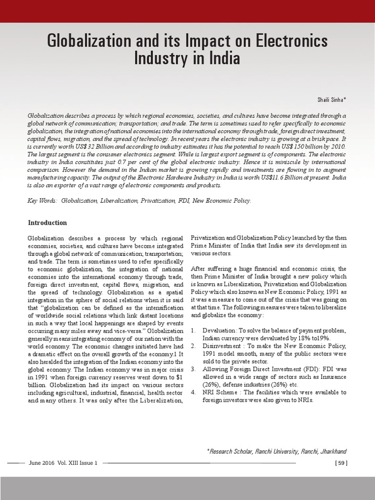 Globalization and Its Impact | PDF | Globalization | Foreign Direct ...