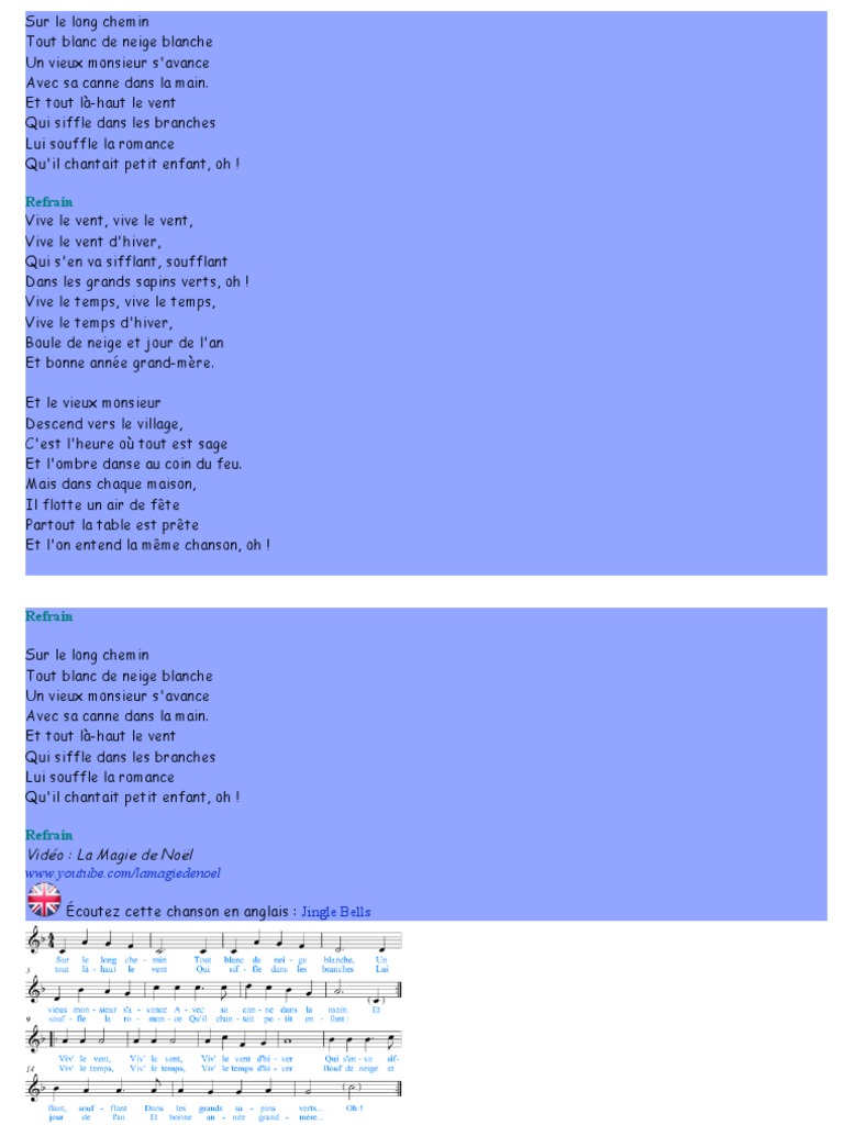 Vive Le Vent Paroles Et Partition | PDF